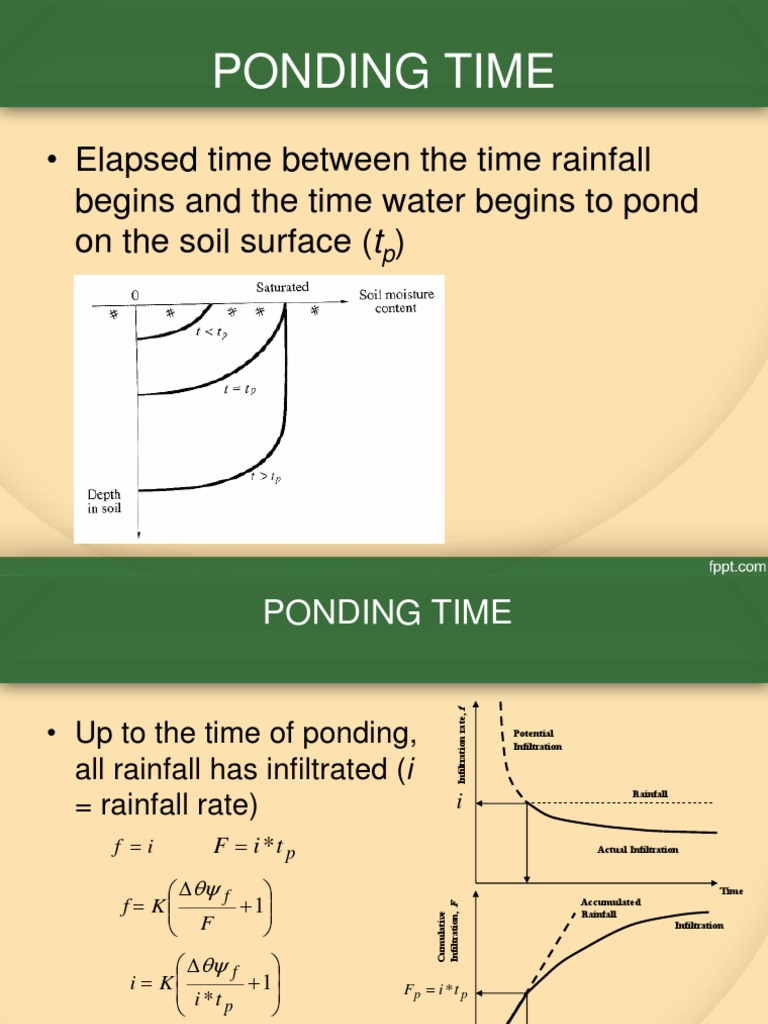 Ponding Time: - Elapsed Time Between The Time Rainfall Begins and The ...