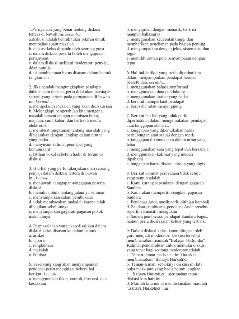 Soal Bindo Kelas Xi | PDF