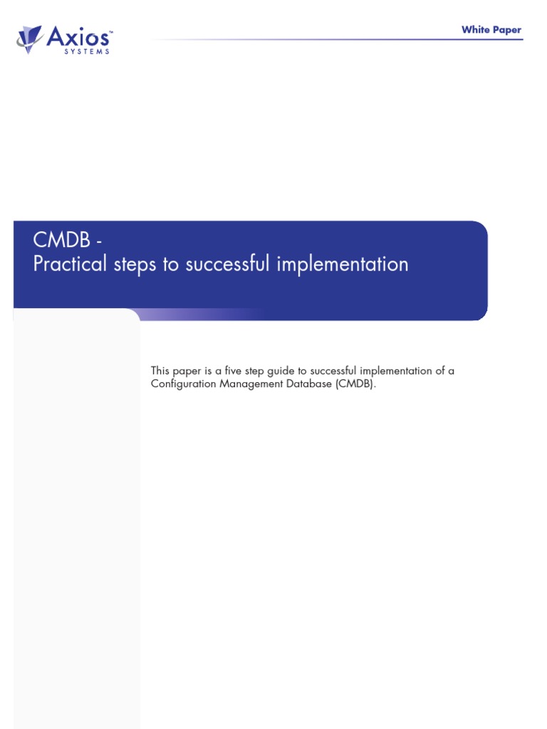 CMDB - Practical Steps To Successful Implementation | PDF | It Service ...