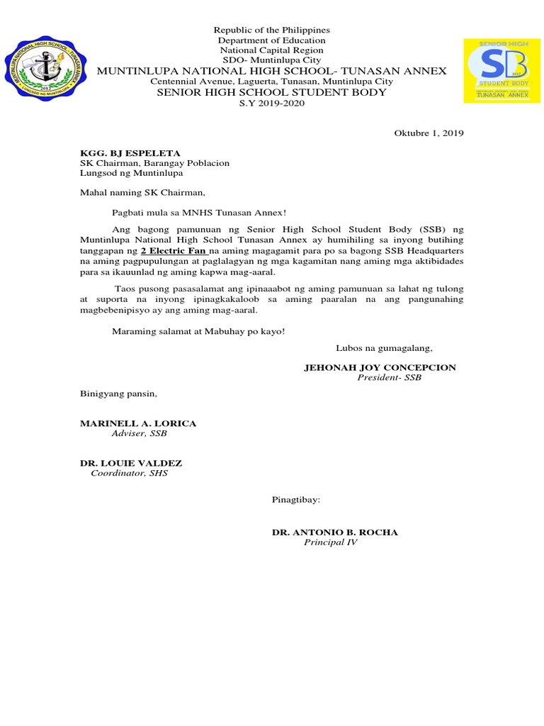 Letter of Excuse | PDF