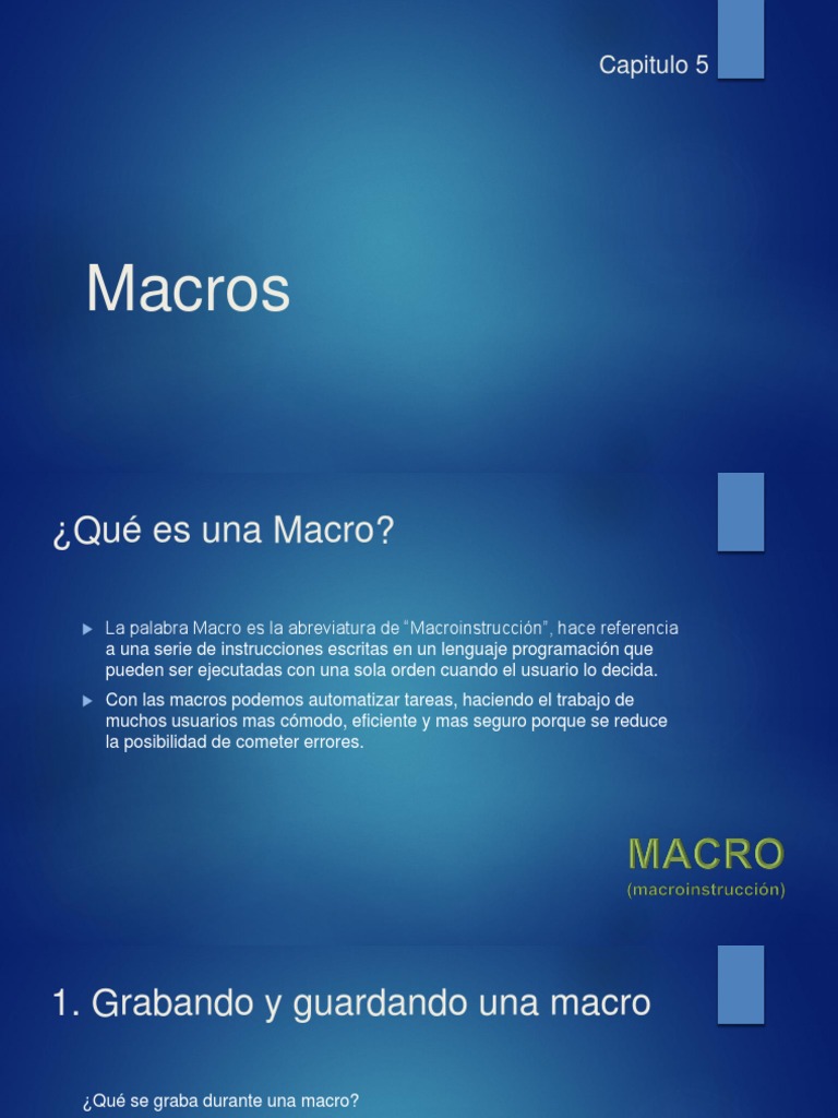 Macros | PDF | Macro (informática) | Microsoft Excel