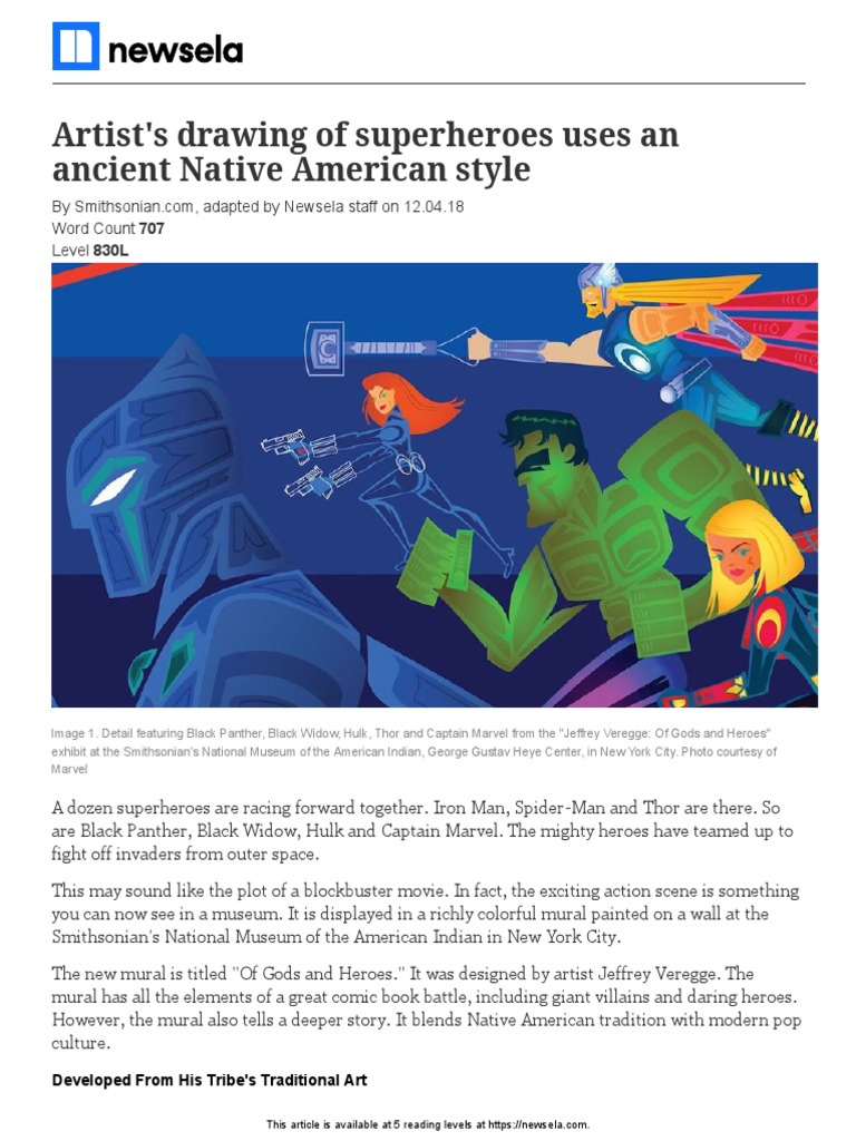 Artist's Drawing of Superheroes Uses An Ancient Native American Style ...