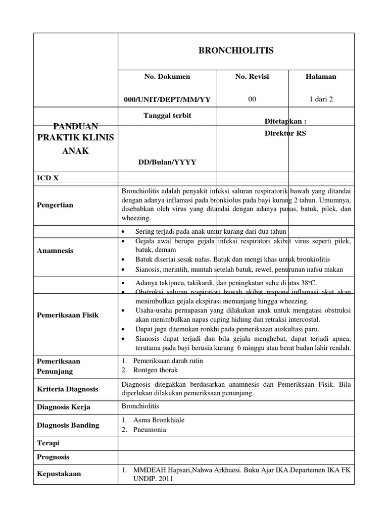 PPK Bronchiolitis | PDF