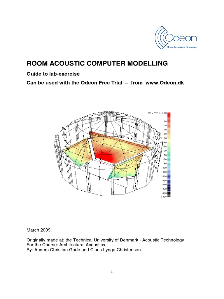 Room Acoustic Computer Modelling: Guide To Lab-Exercise Can Be Used ...
