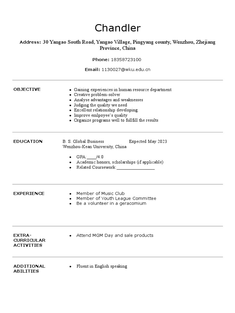 Chandler Resume | PDF