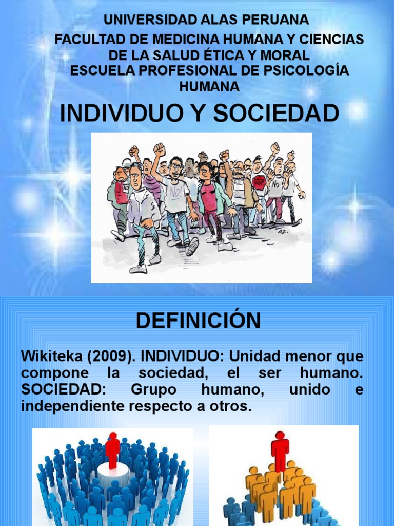INDIVIDUO Y SOCIEDAD.ppt | Sociedad | Homo Sapiens