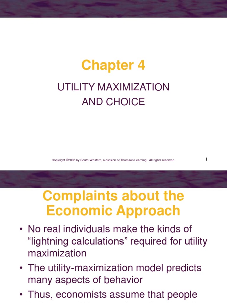 Utility Maximization and Choice | PDF | Utility | Economic Theories