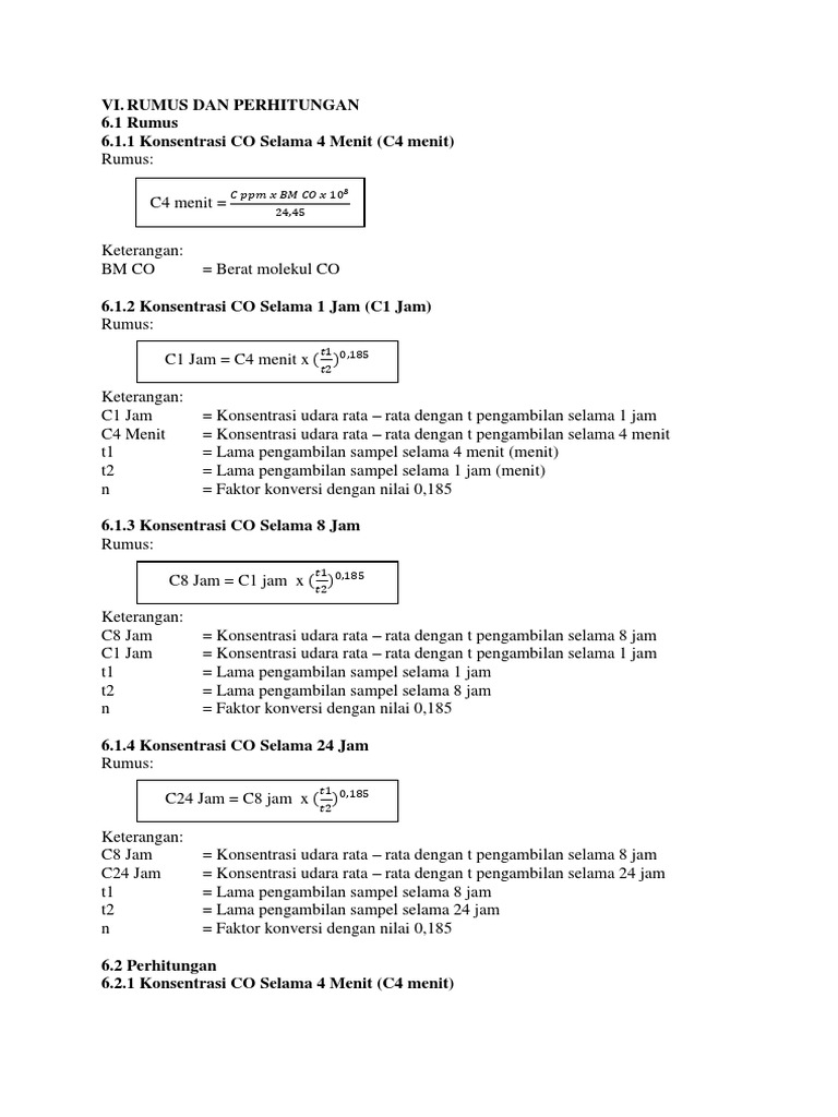 Rumus Dan Perhitungan Co | PDF