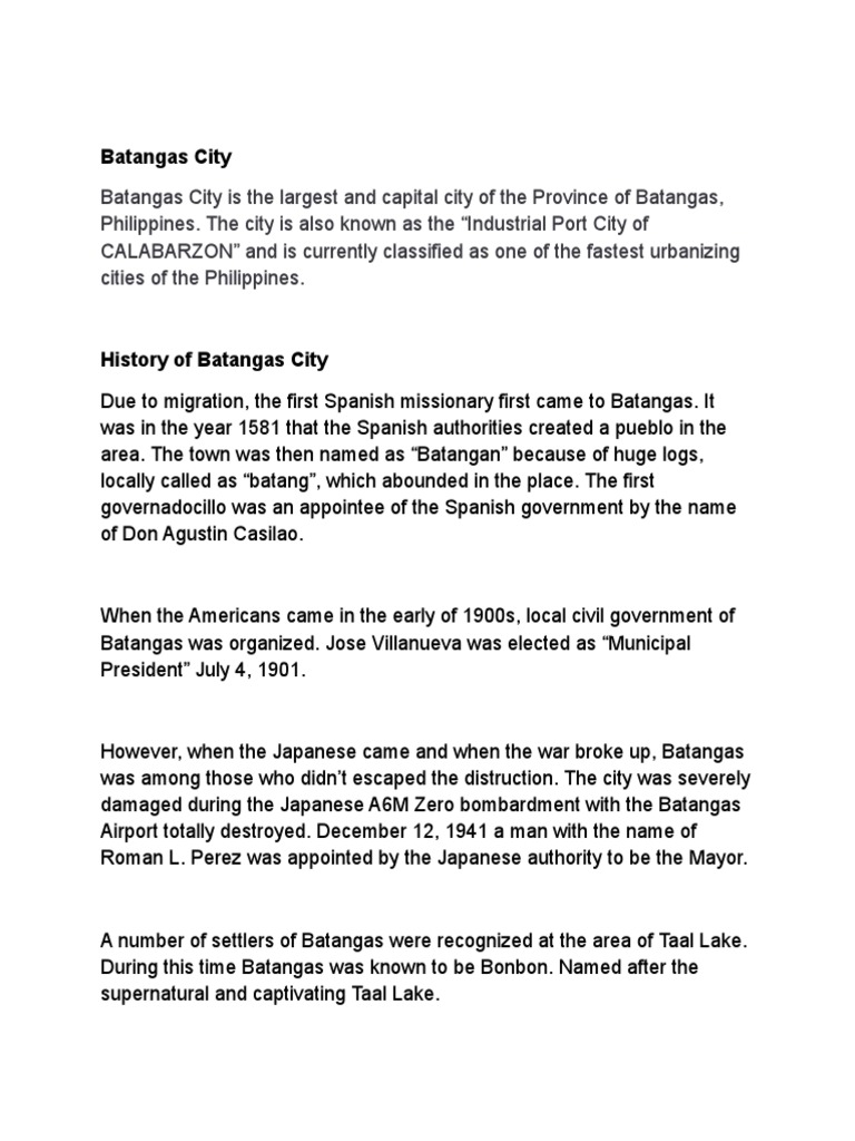 Batangas City History-WPS Office | PDF | Festival