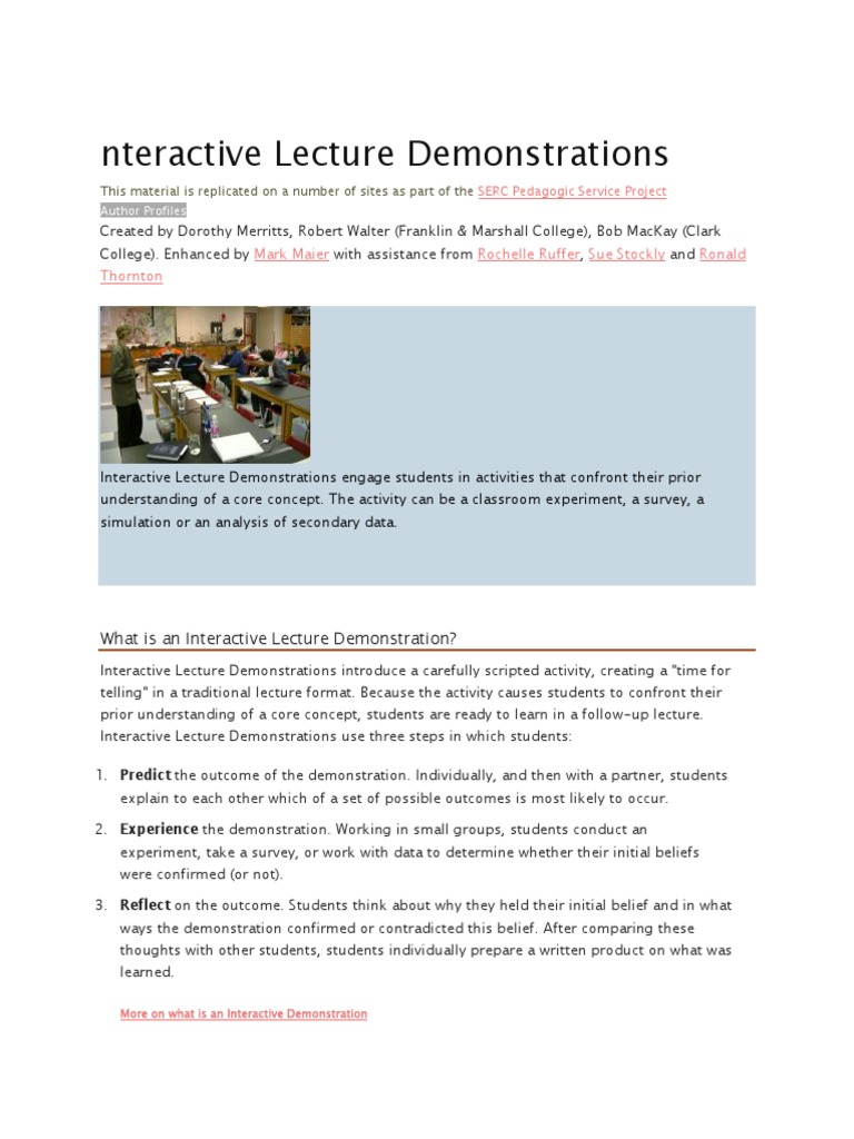 Interactive Lecture Demonstrations | PDF | Data Analysis | Lecture