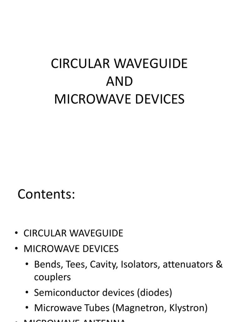 Circular Waveguide AND Microwave Devices | Download Free PDF | Vacuum ...