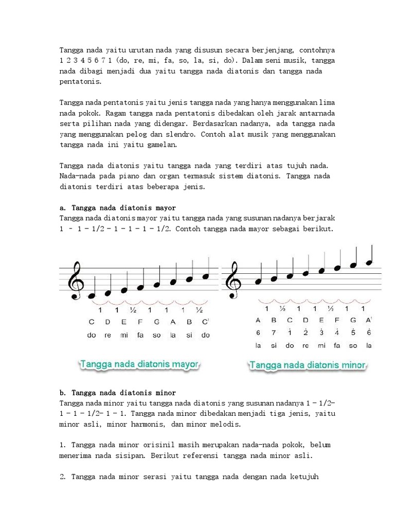 Tangga Nada Yaitu Urutan Nada Yang Disusun Secara | PDF
