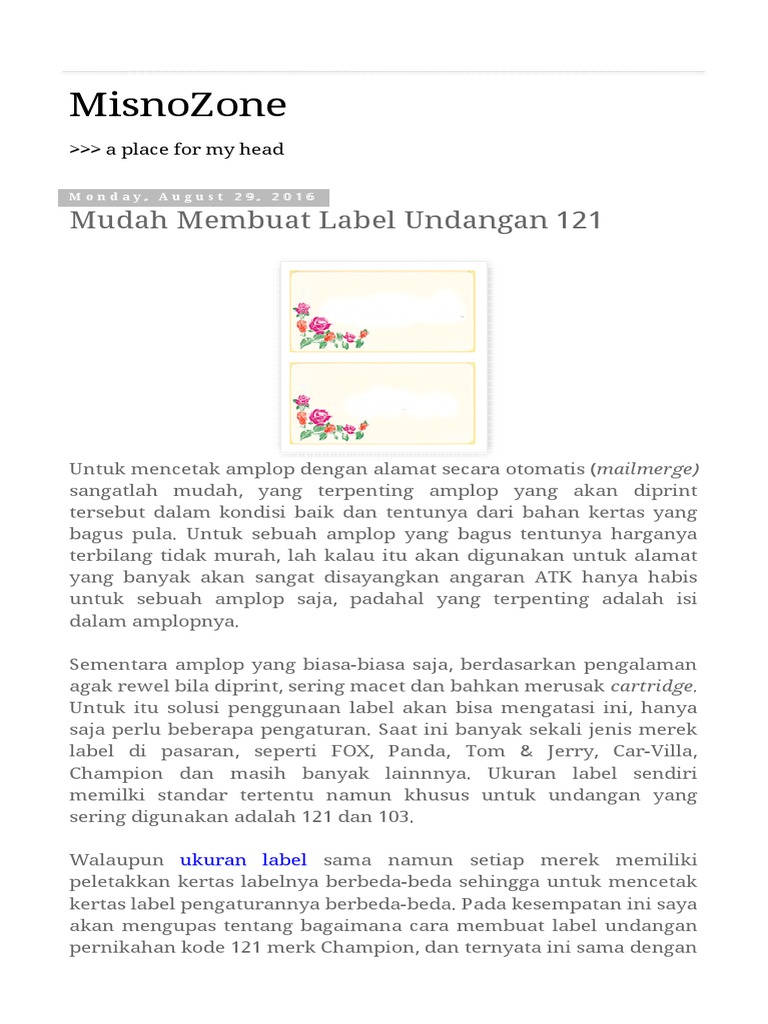 Membuat Label Undangan 121.HTML | PDF