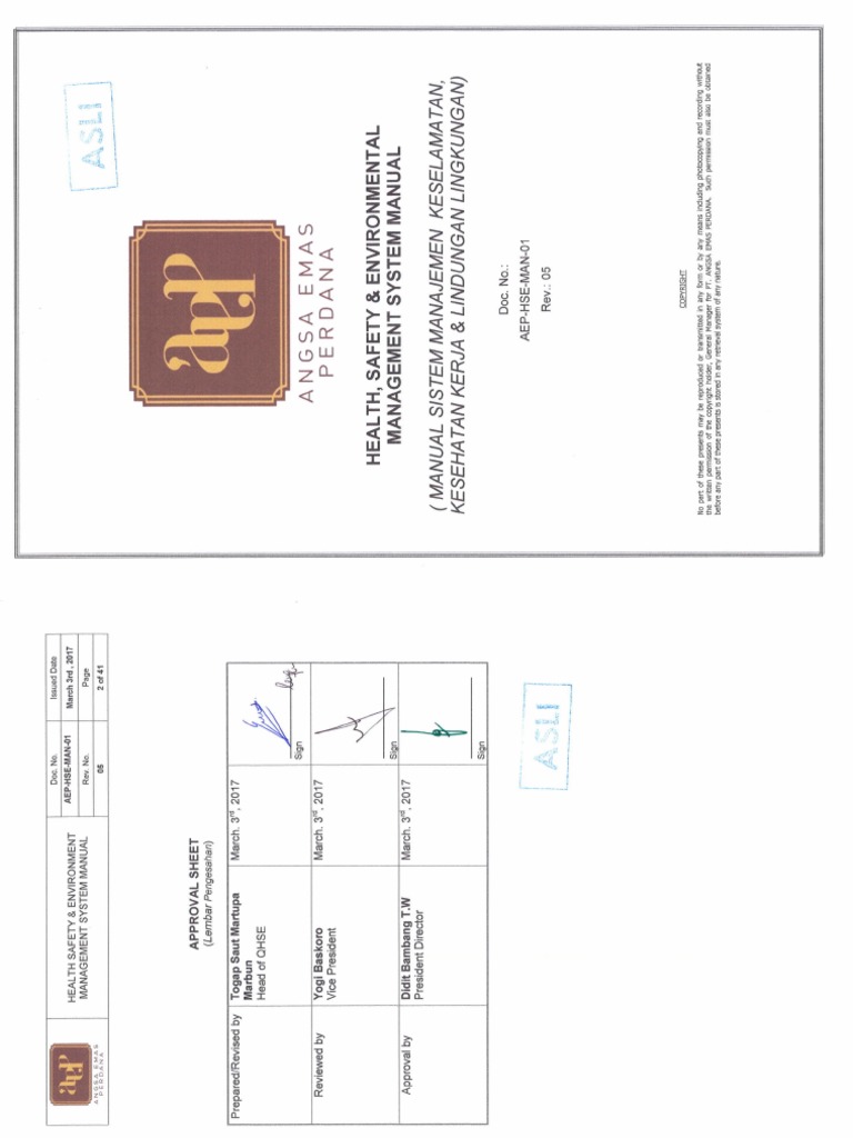 Hse Manual Pdf Environmental Policy Employment