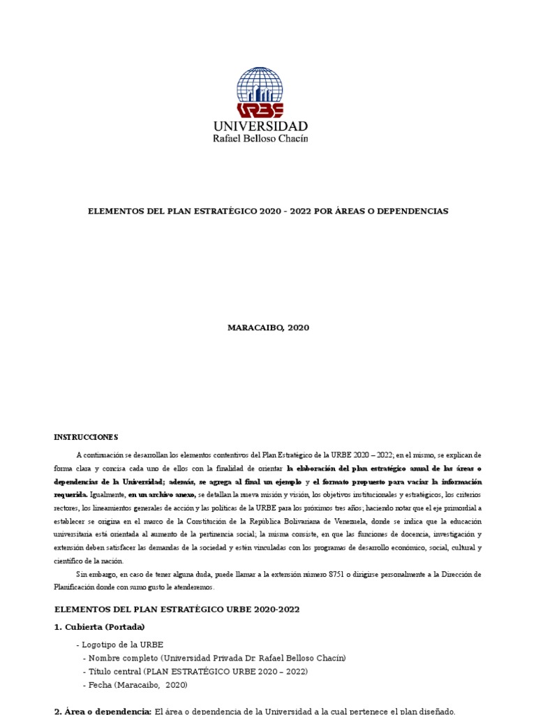 Elementos Del Plan Estratégico 2020-2022 | PDF | Ingeniería | Universidad