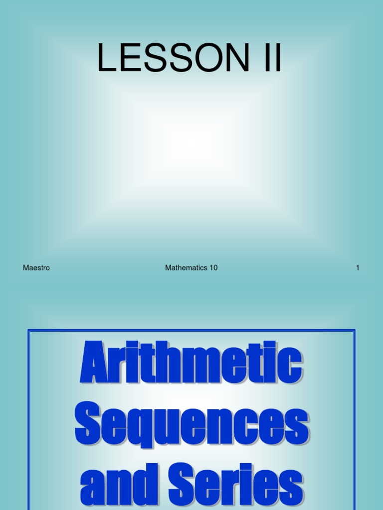 Arithmetic Sequences and Series | PDF | Analysis | Mathematical Objects