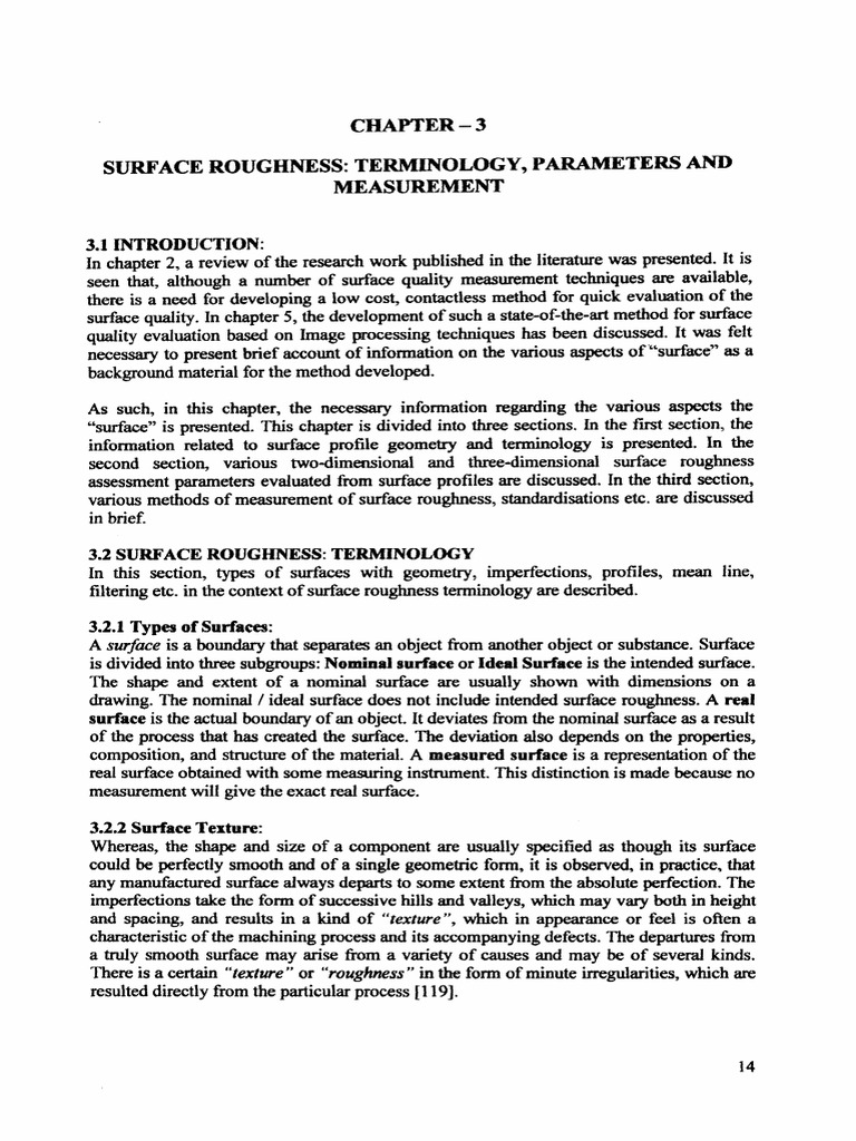 Chapter-3 Surface Roughness: Terminology, Parameters and Measurement ...
