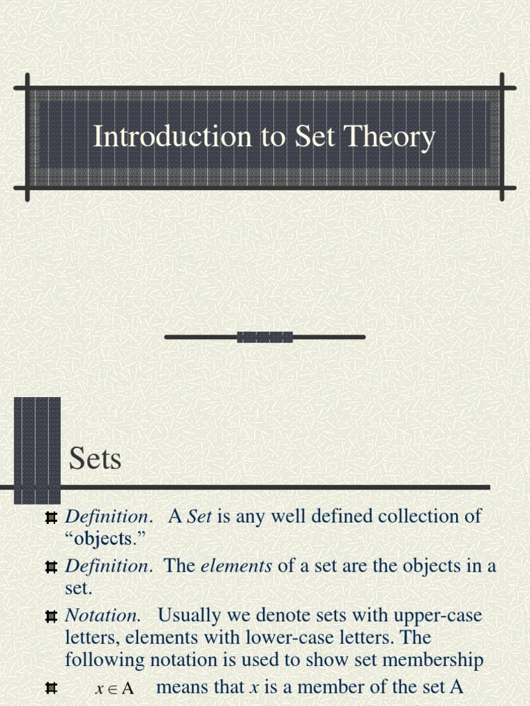 Introduction To Set Theory | PDF | Set (Mathematics) | Logic