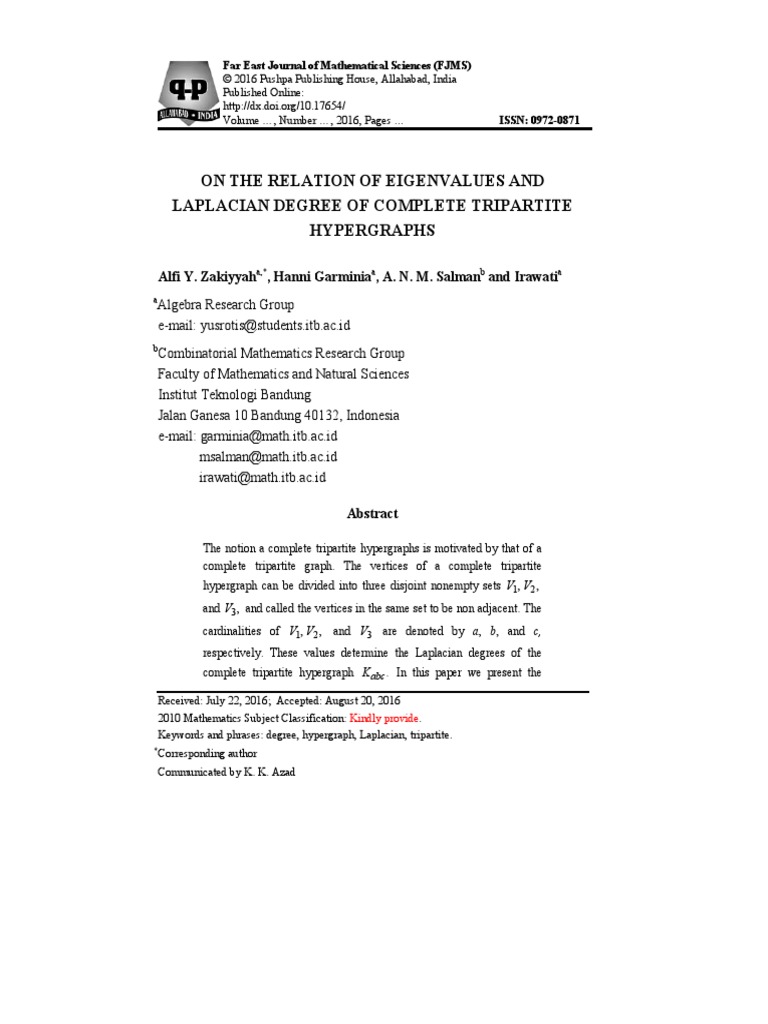 PPH 1607053 Ms Proofs | PDF | Eigenvalues And Eigenvectors | Functional Analysis