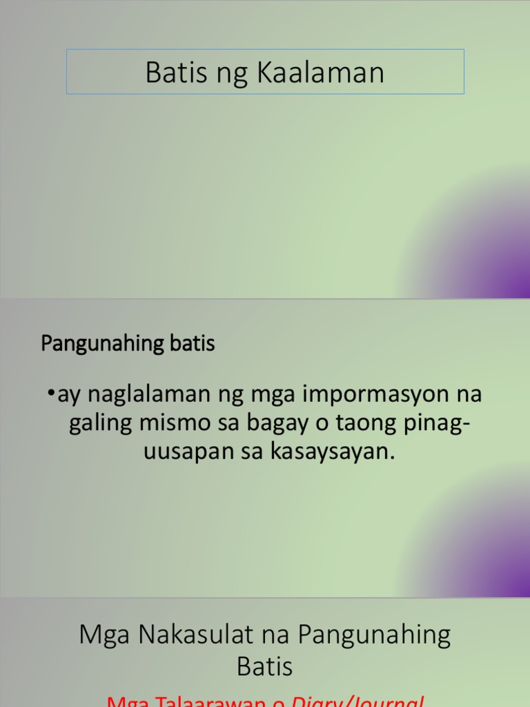 Batis NG Kaalaman | PDF