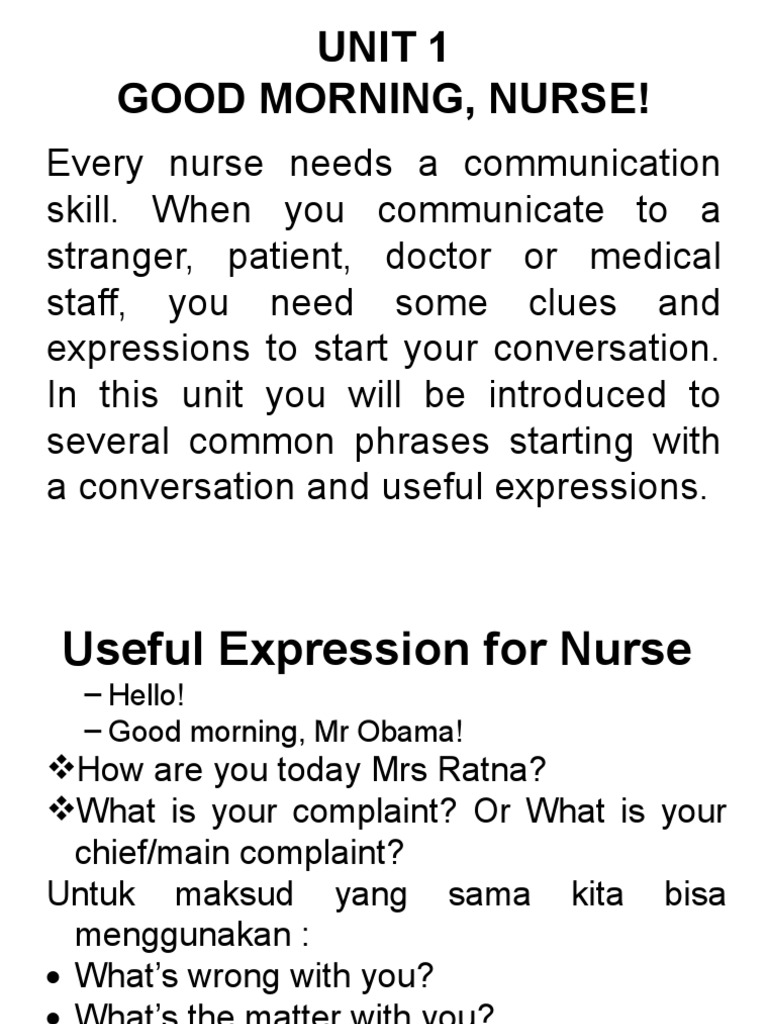GOOD MORNING NURSE - Pps | Download Free PDF | Medicine | Clinical Medicine