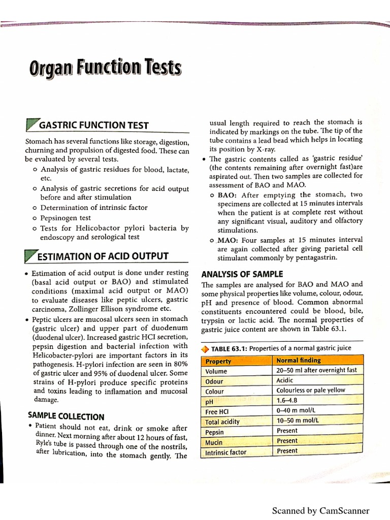 Organ Function Test | PDF