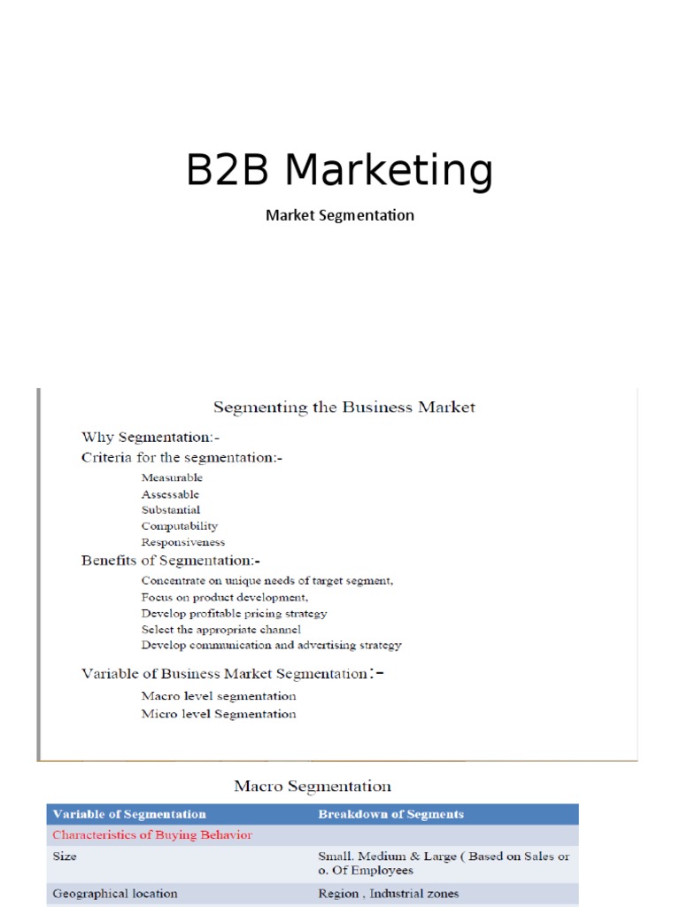 2 B2B Market Segmentation | PDF | Market Segmentation | Microeconomics