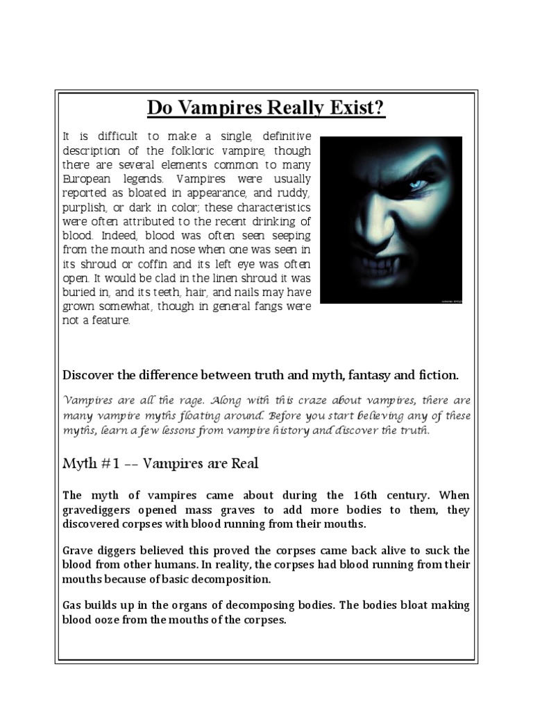 Does Vempire Really Exist? | PDF | Vampires | Dracula