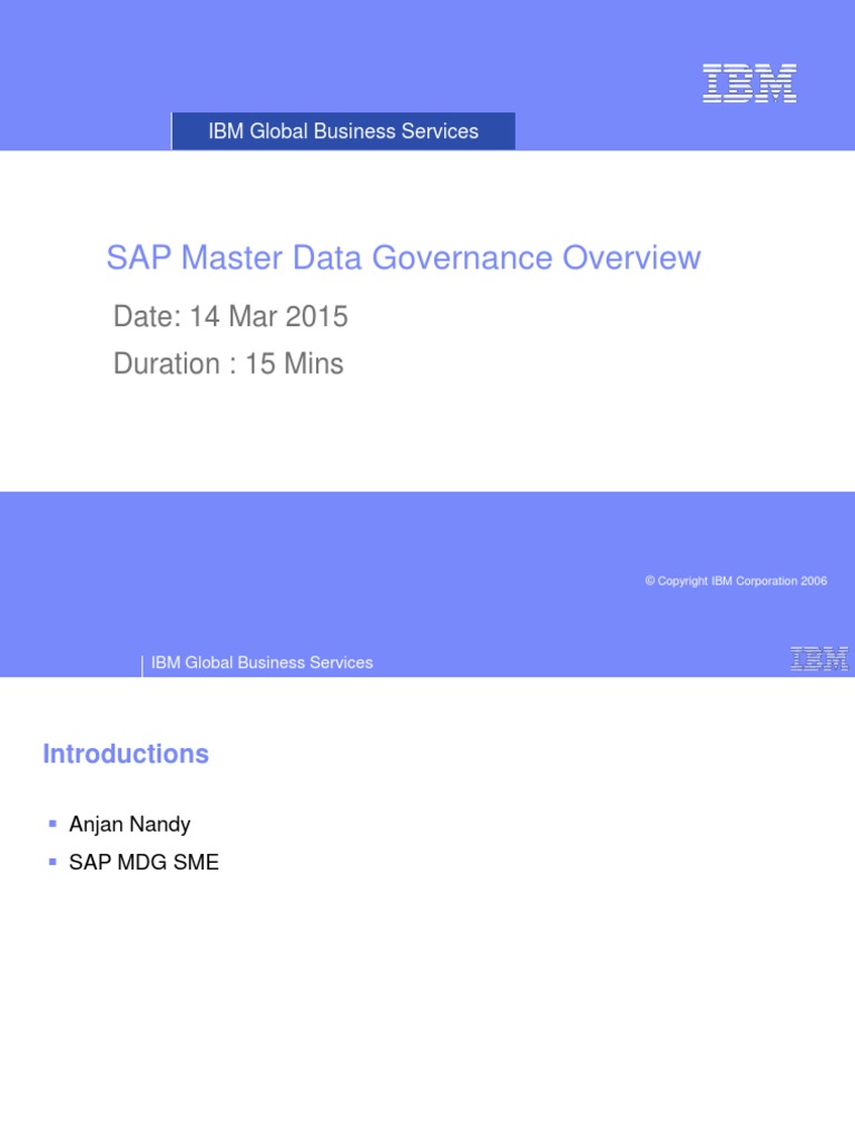 SAP Master Data Governance Overview | PDF | Governance | Sap Se