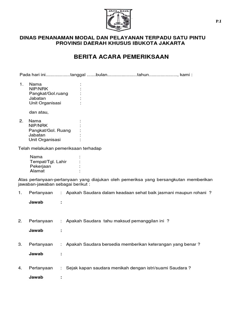 Contoh BAP Izin Cerai PNS | PDF