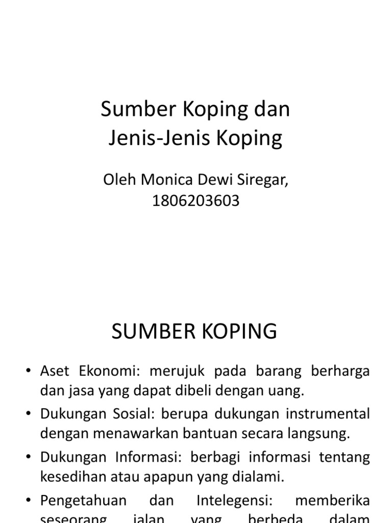 Sumber Koping Dan Jenis Jenis Koping | PDF