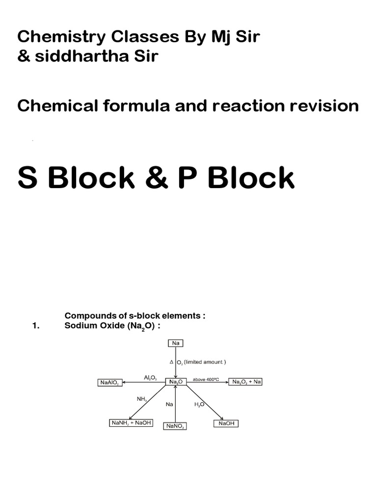 S Block & P Block: Chemistry Classes by MJ Sir & Siddhartha Sir ...