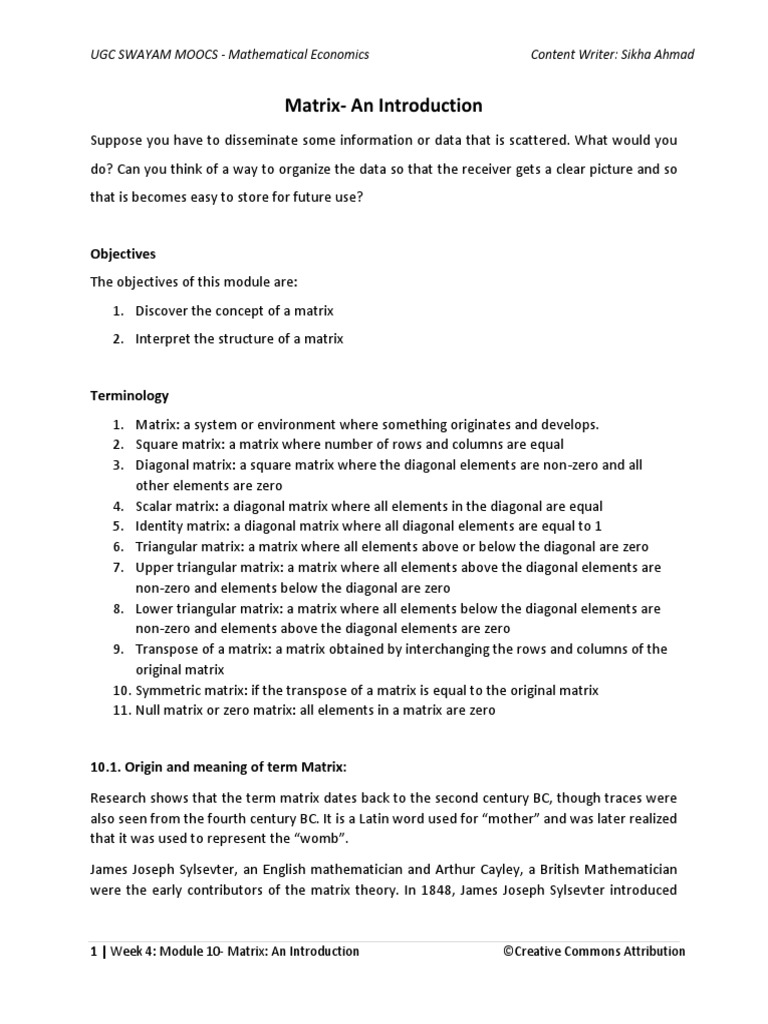 Matrix - An Introduction | PDF | Matrix (Mathematics) | Functional Analysis