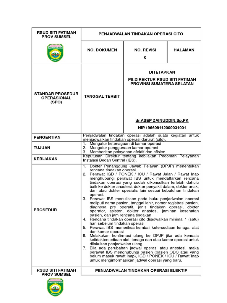 Penjadwalan Operasi Cito | PDF