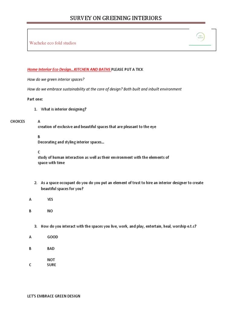 A Survey On Green Interior Design | PDF | Sustainable Design ...