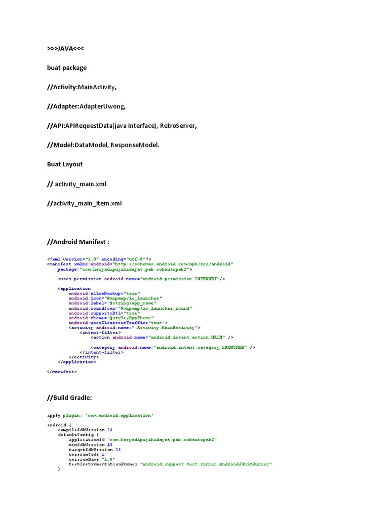 XML Version Encoding XMLNS: Package :name : Android | PDF | Areas Of Computer Science | Java ...