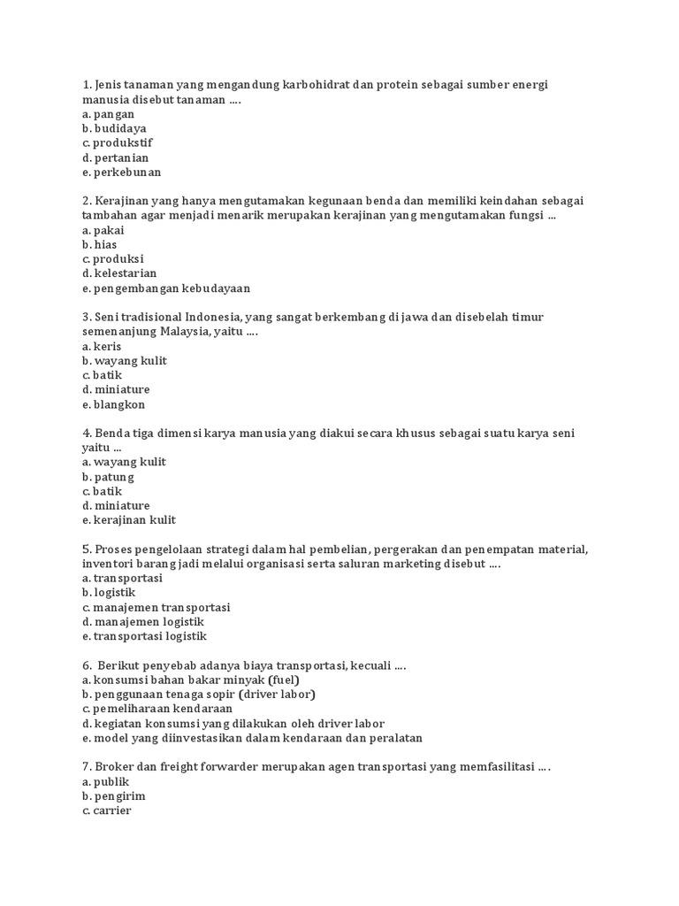 Latihan Soal Pkwu X | PDF