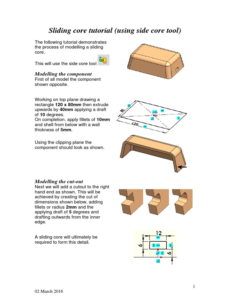 Sliding Core Tutorial (Using Side Core Tool) : Modelling The Component ...