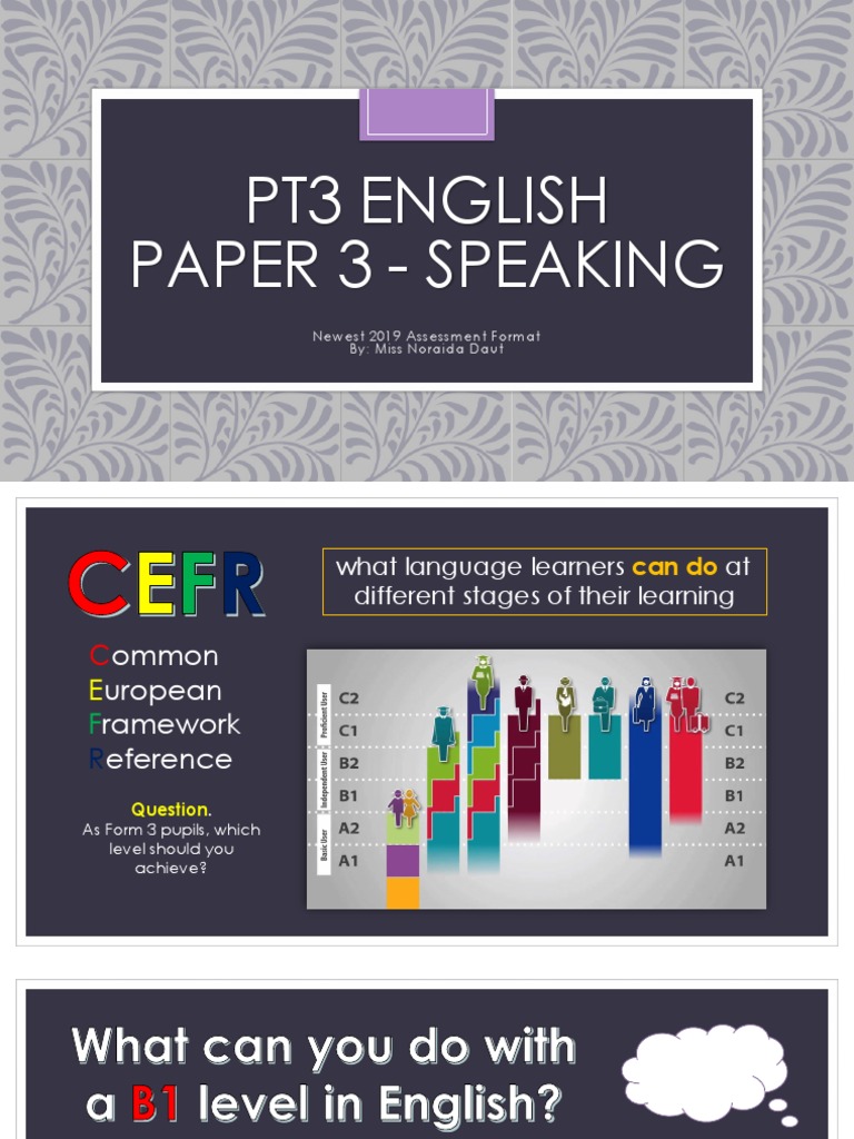 PT3 ENGLISH Speaking - Taklimat Pelajar | PDF | Conversation | Vocabulary