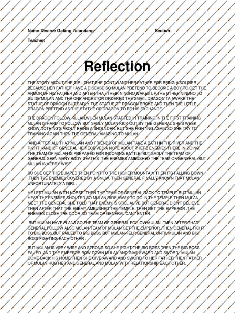 Mulan Reflection | PDF
