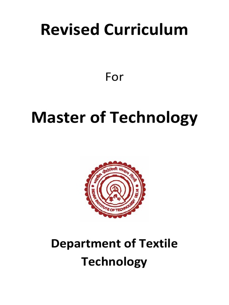 Revised Curriculum: Department of Textile Technology | PDF | Polymers ...