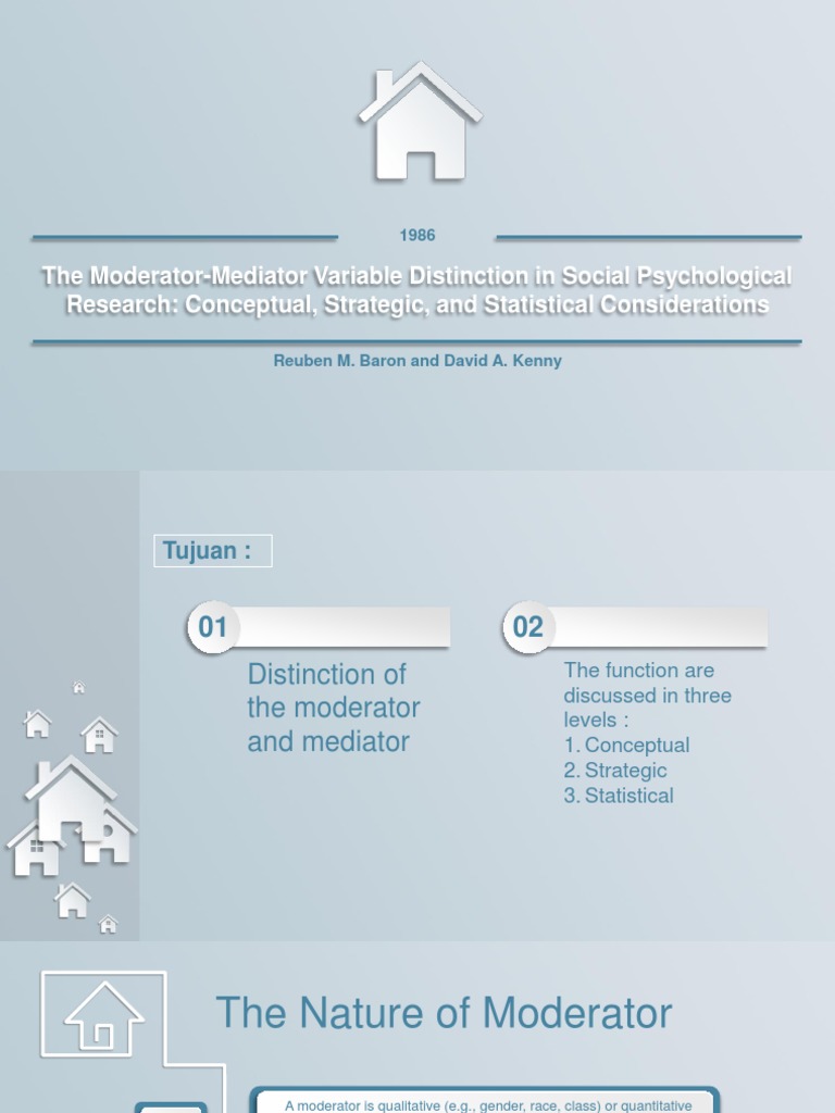 Analysis of Moderator and Mediator Variables: A Guide to Conceptual and ...