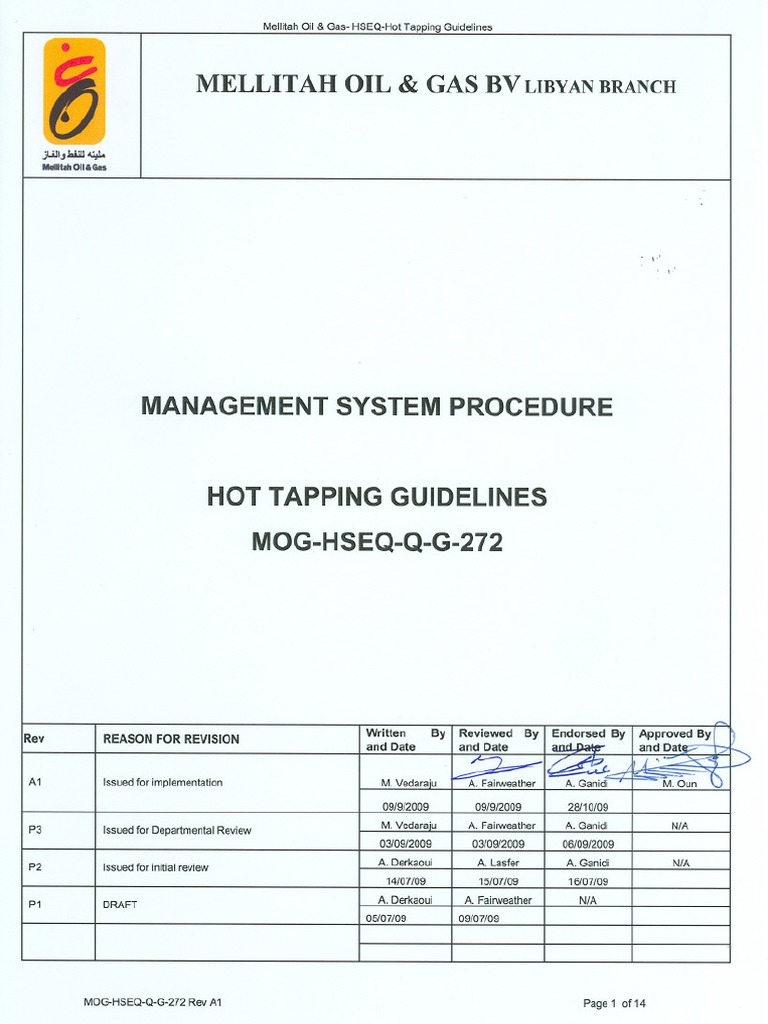 Hot Tapping Safety Guidelines | PDF | Pipe (Fluid Conveyance) | Risk ...