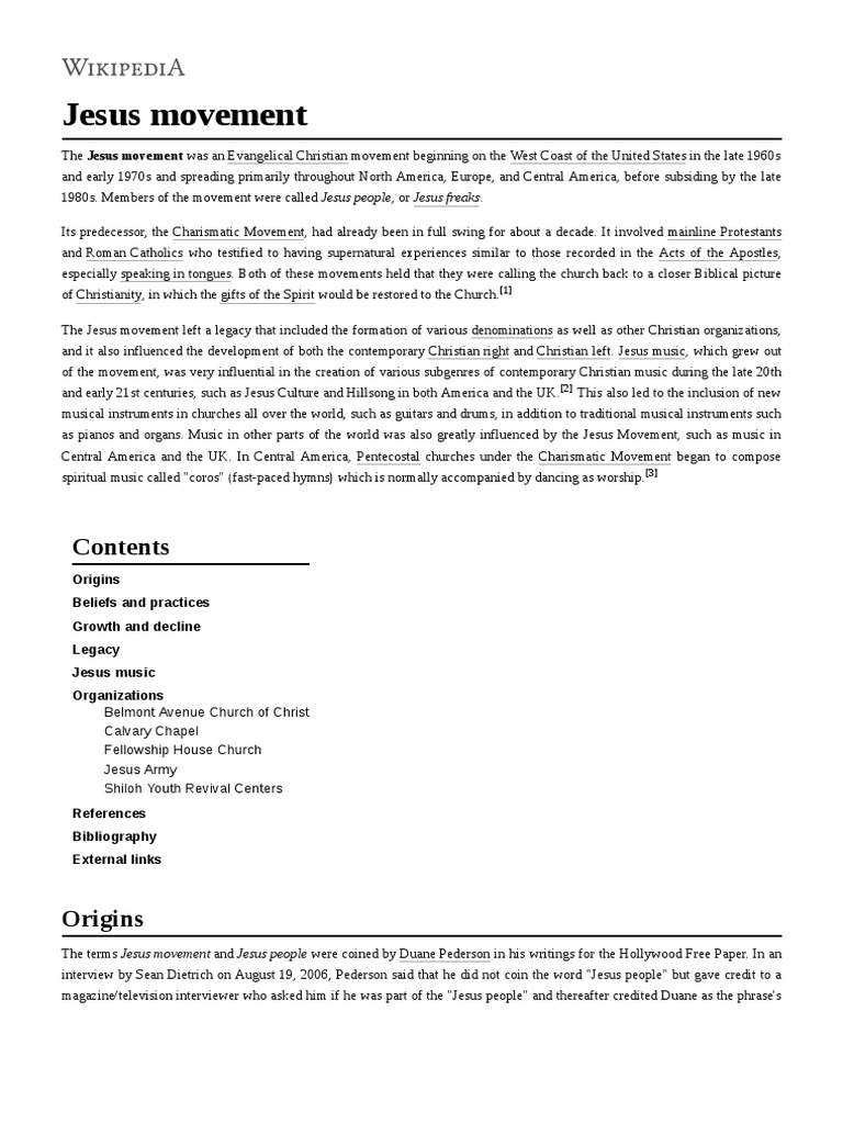 Jesus Movement | PDF | Christian Movements | Religious Faiths
