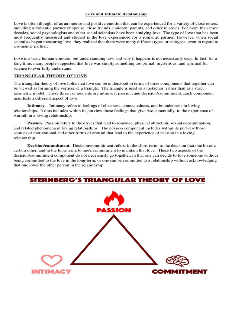 Love and Intimate Relationship | PDF | Romance (Love) | Intimate ...