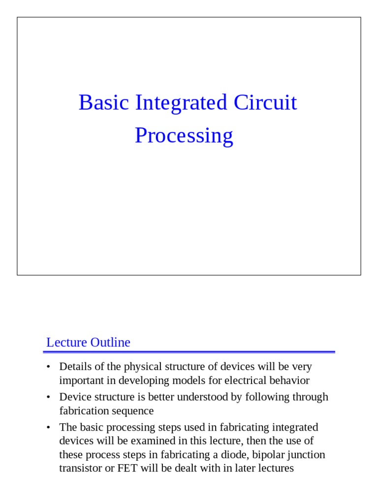 Ic Fabrication | PDF | Ion Implantation | Semiconductor Device Fabrication