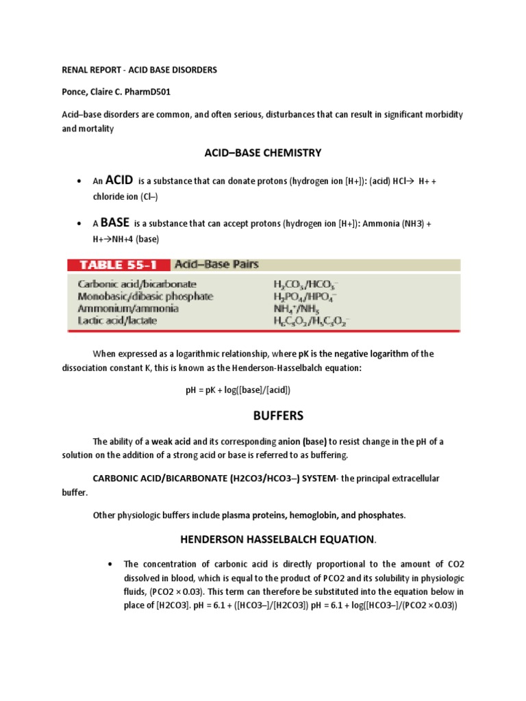 Introduction To Acid Base Metabolic Acidosis | PDF | Bicarbonate ...
