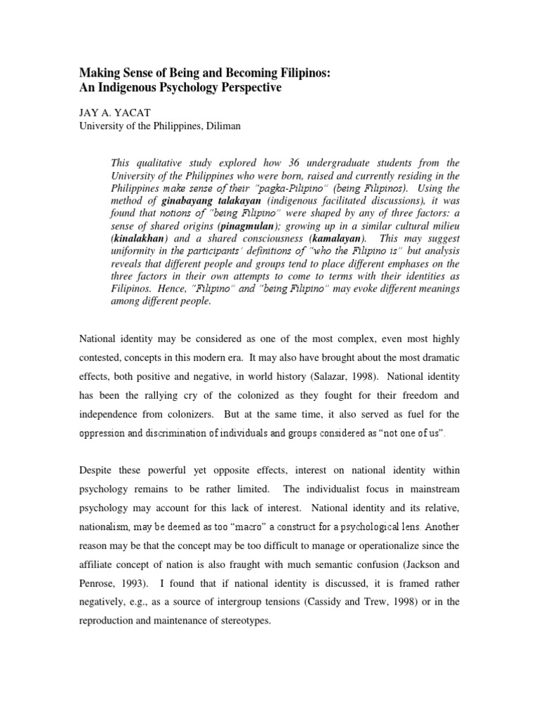 Making Sense of Our Being and Becoming A PDF | PDF | Identity (Social ...