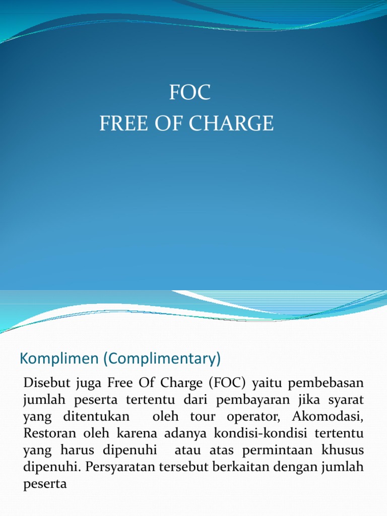 FOC Free of Charge | PDF