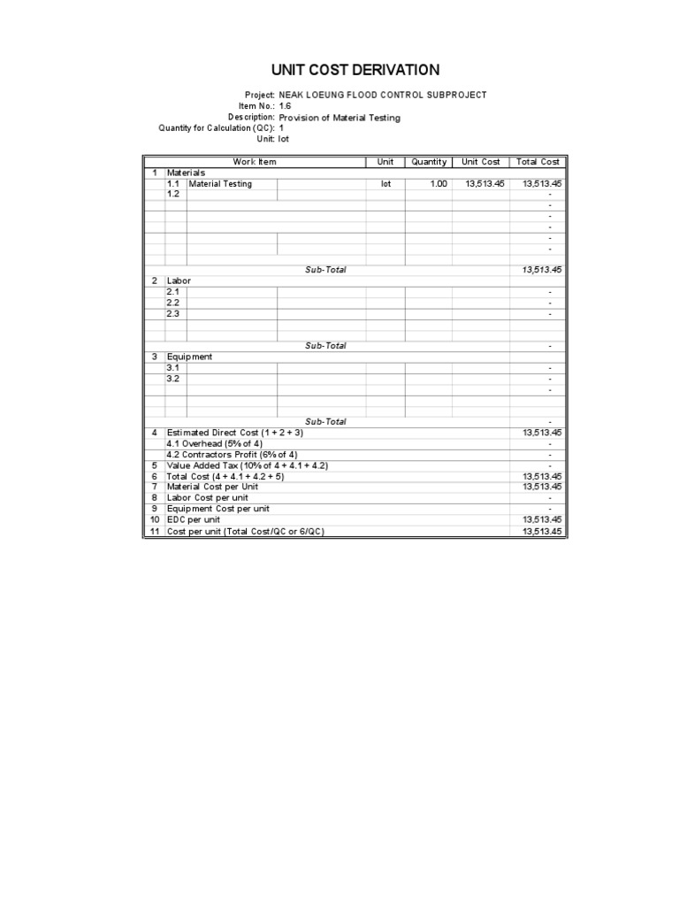 13 Materials Testing | PDF | Cost | Government Finances